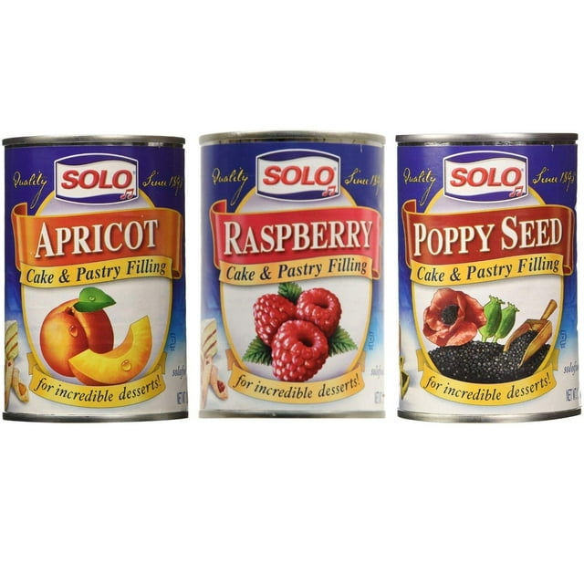 Solo Variety Pack Apricot SR25 Raspberry Poppy Cake and Pastry Filling ...