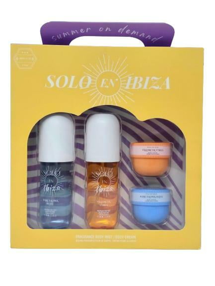 Solo en Ibiza Fragrance Body Mist & Body Cream 4 pc Gift Set – Summer ...
