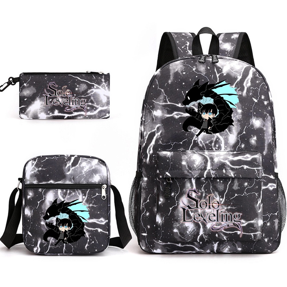 Solo leveling Cartoon print schoolbag large capacity Teenage backpack ...
