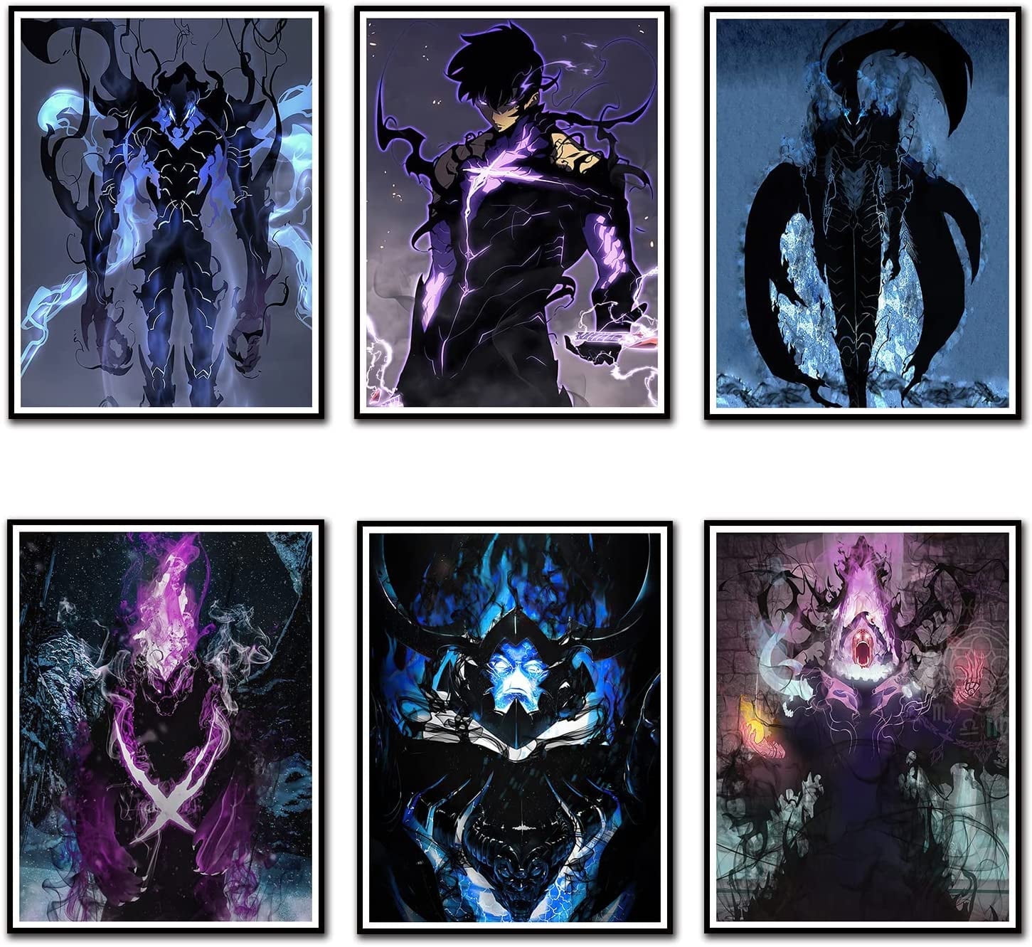 Solo leveling poster,Japan Anime Poster set,The painting on the wall of ...