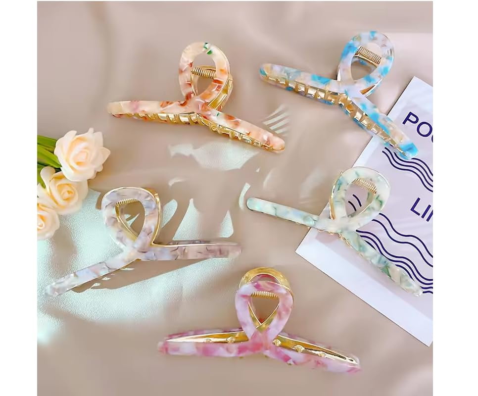 Solomon Hair Claw Clips Decorative Plastic Clips for Women and Girls ...