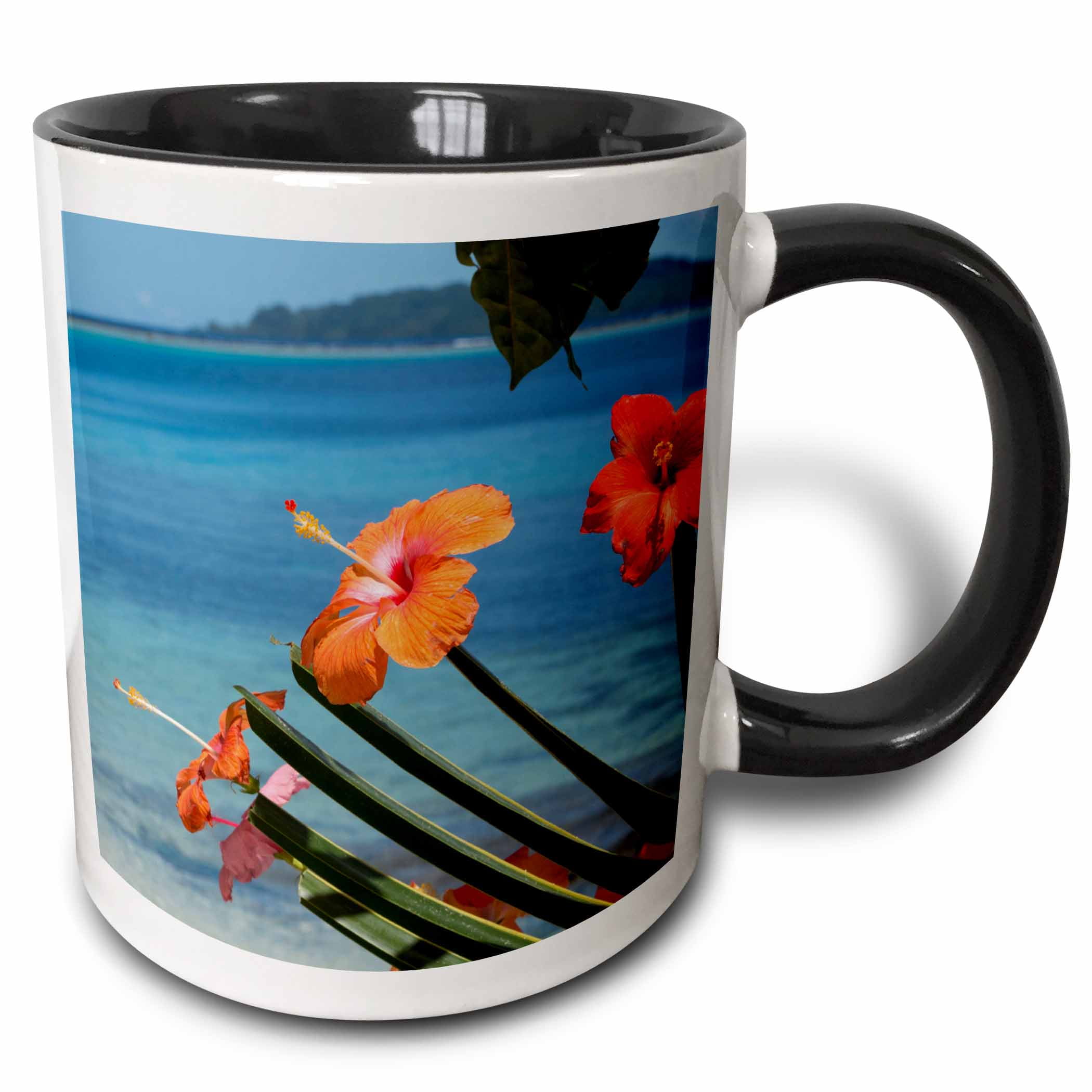 3drose, Solomon Islands, Owa Raha. Hibiscus Flower., 11oz Two-tone ...