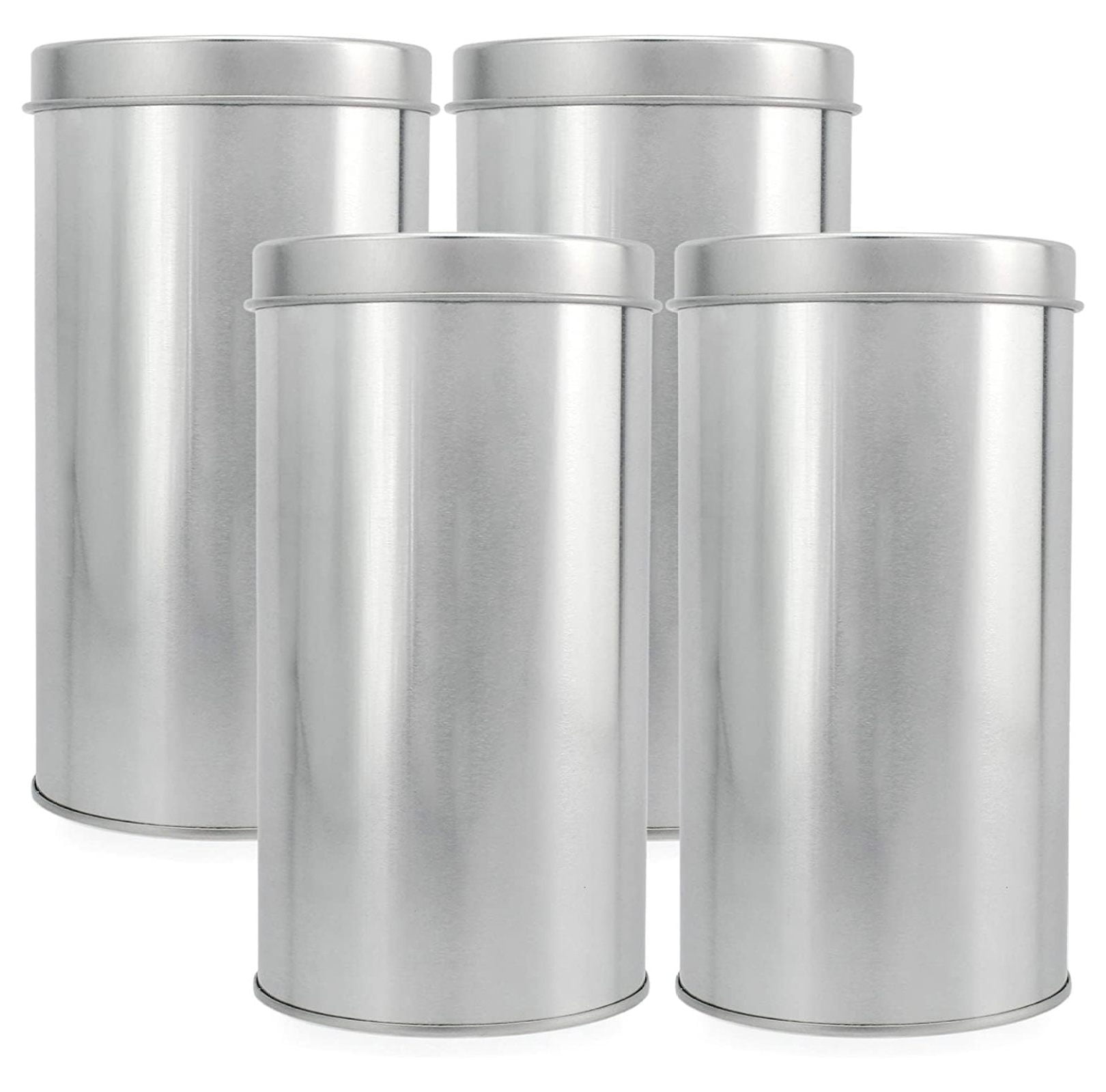 Solstice Double Seal Tea Canisters (4-Pack, Large); Round Metal ...