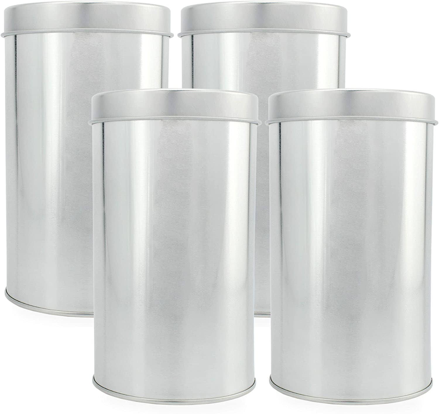 Solstice Double Seal Tea Canisters (4-Pack, Medium); Round Metal ...
