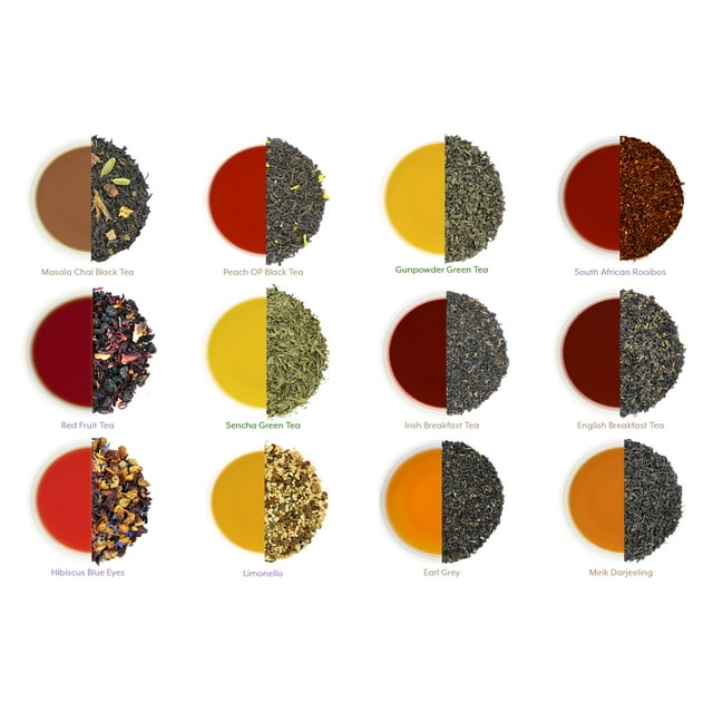 Solstice Tea Traders Ultimate Loose Leaf & Herbal Tea Sampler with 12 ...