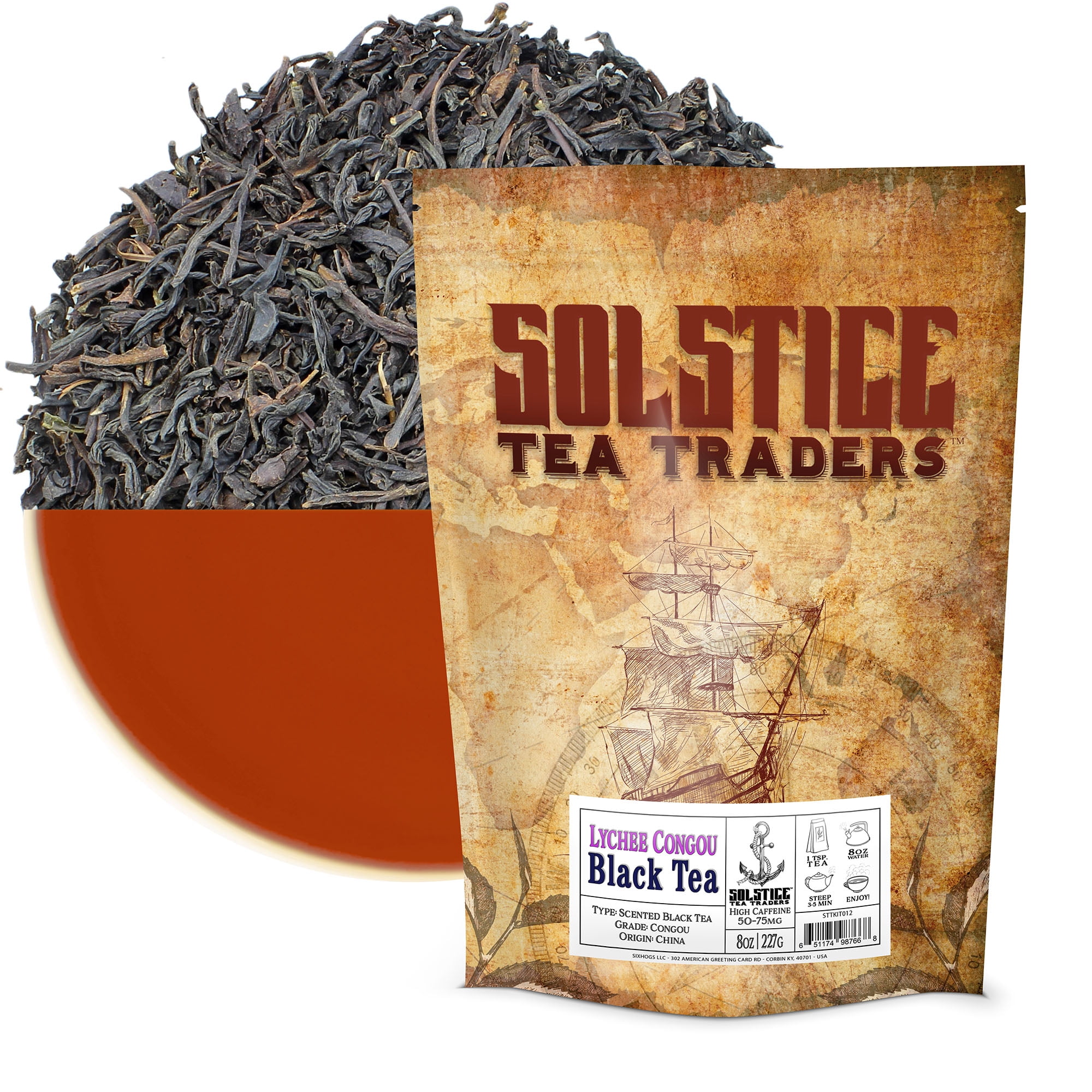 Solstice Lychee Congou Loose Leaf Black Tea (8-Ounce Bulk Bag); Makes ...
