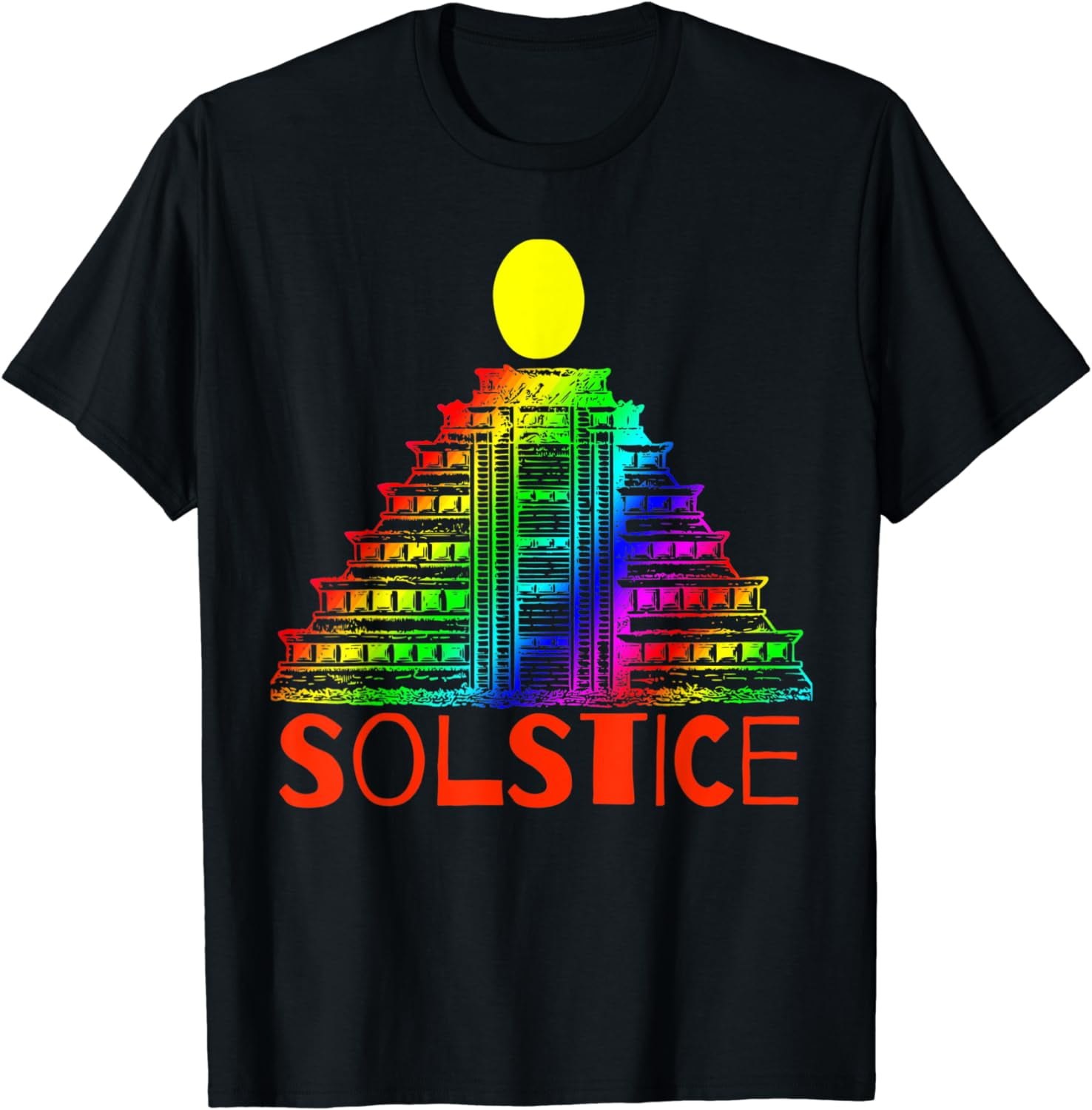 Solstice Pyramid T-Shirt Summer Winter Sun Light Tee Shirt - Walmart.com