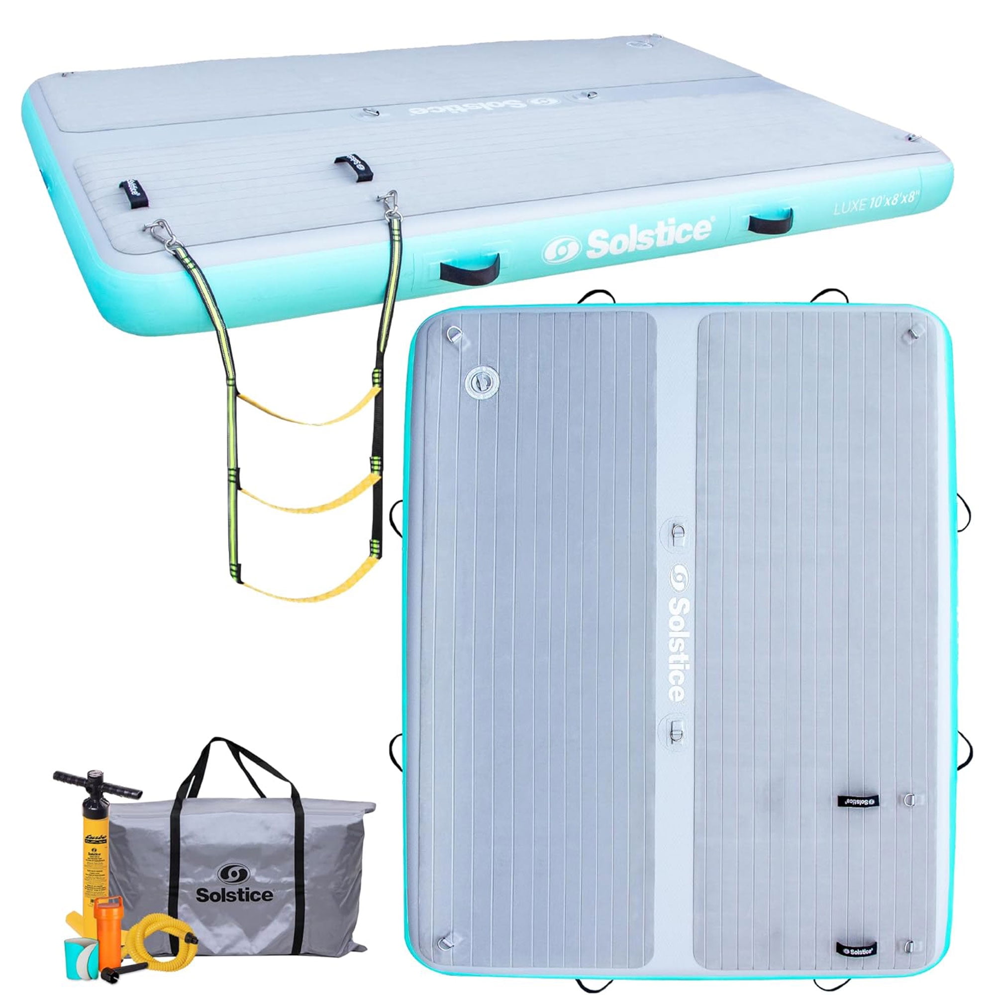 Solstice Original Inflatable LUXE Dock Platform 10' x 8' Floating Water ...