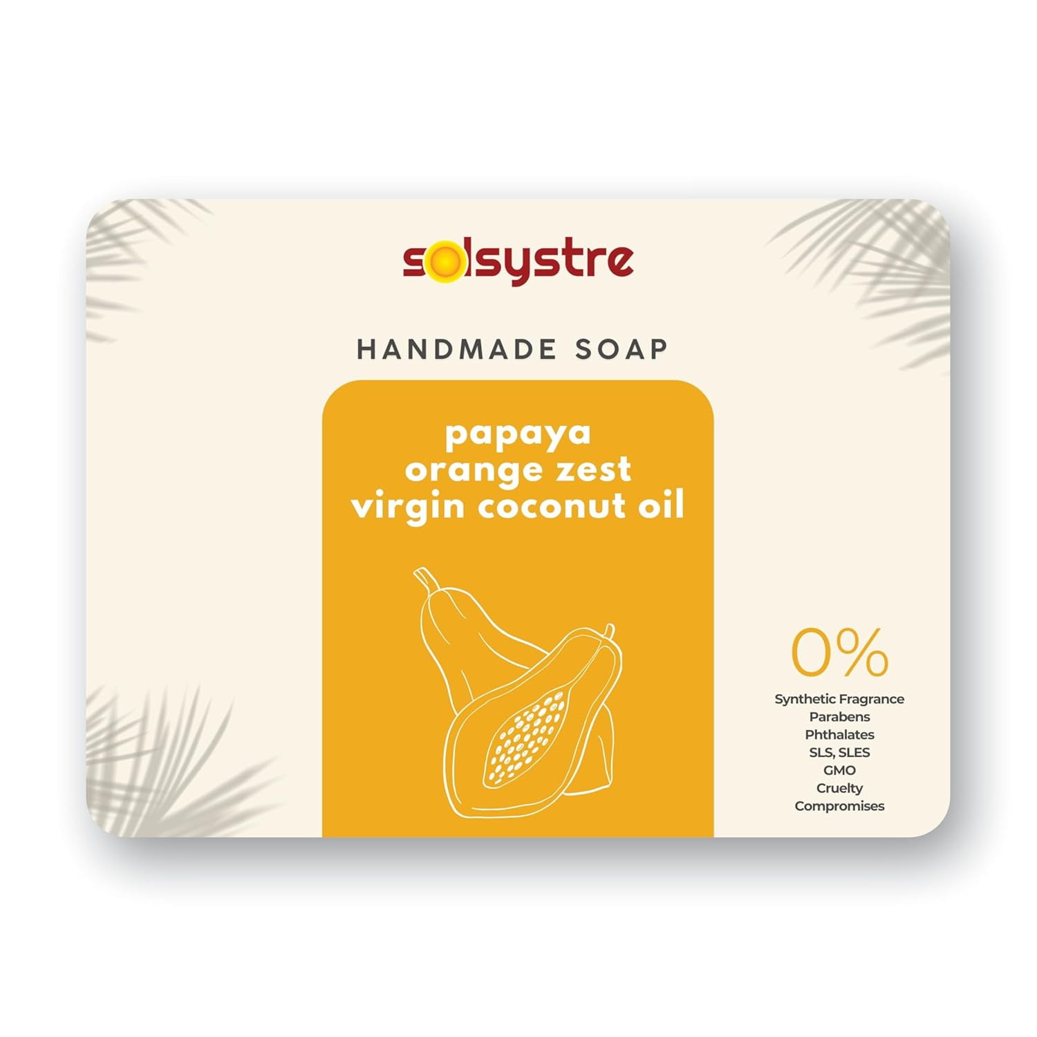 Solsystre Handmade Papaya Orange Zest Soap with Virgin Coconut Oil 100 ...