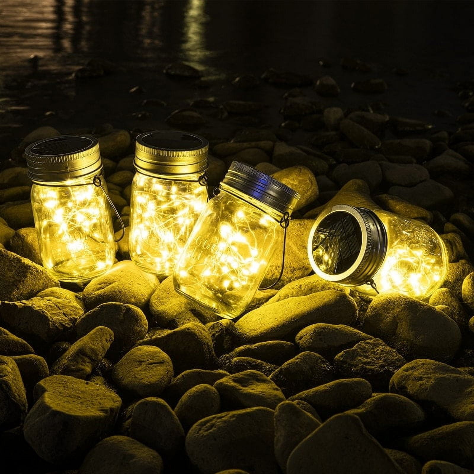 Soltoostar Solar Powered LED Outdoor Mason Jar Lantern (Set of 6 ...