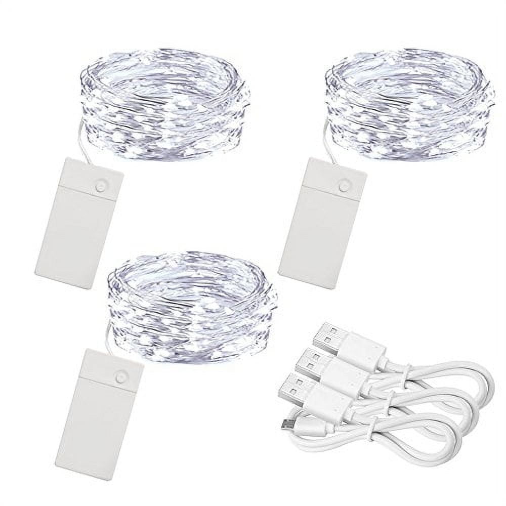 Soltuus 3 Pack Rechargeable 10ft 30 LED String Fairy Lights, 4 Modes ...