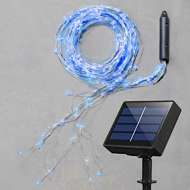 Soltuus Solar Powered Blue Fairy String Lights, 180 LEDs Outdoor ...