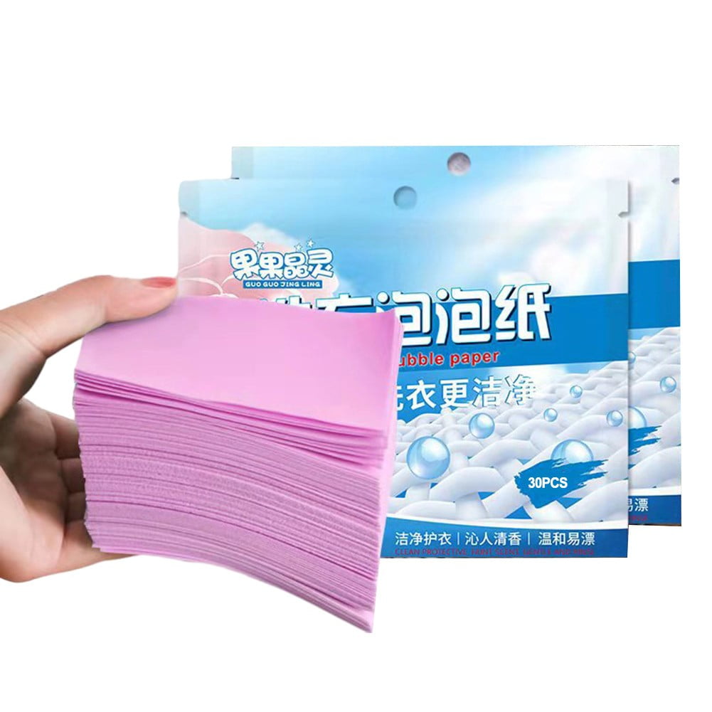 Soluble Laundry Foam Paper,30/60/90 Count,Plant-Based Detergent Tablets ...