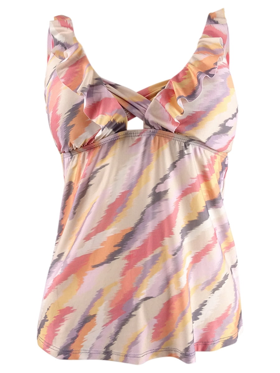Soluna Womens Ruffle Tankini Top;Large - Walmart.com