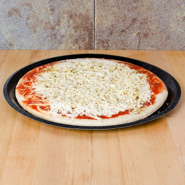 Solut 13" Take and Bake Coated Paperboard Black Oven Safe Pizza Tray ...