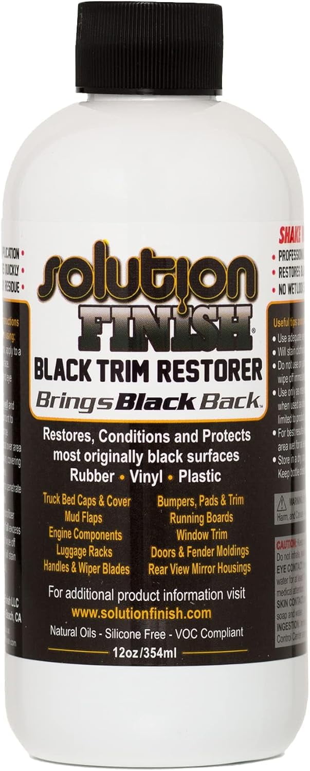 Solution Finish - Black Plastic & Vinyl Trim Restorer - Black (12 oz ...