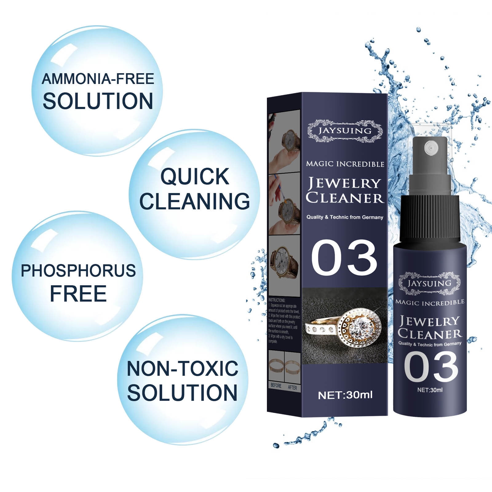 Solution Kit, Plant Based, Diamond, Gem, Gold, Silver Ring and Jewel ...