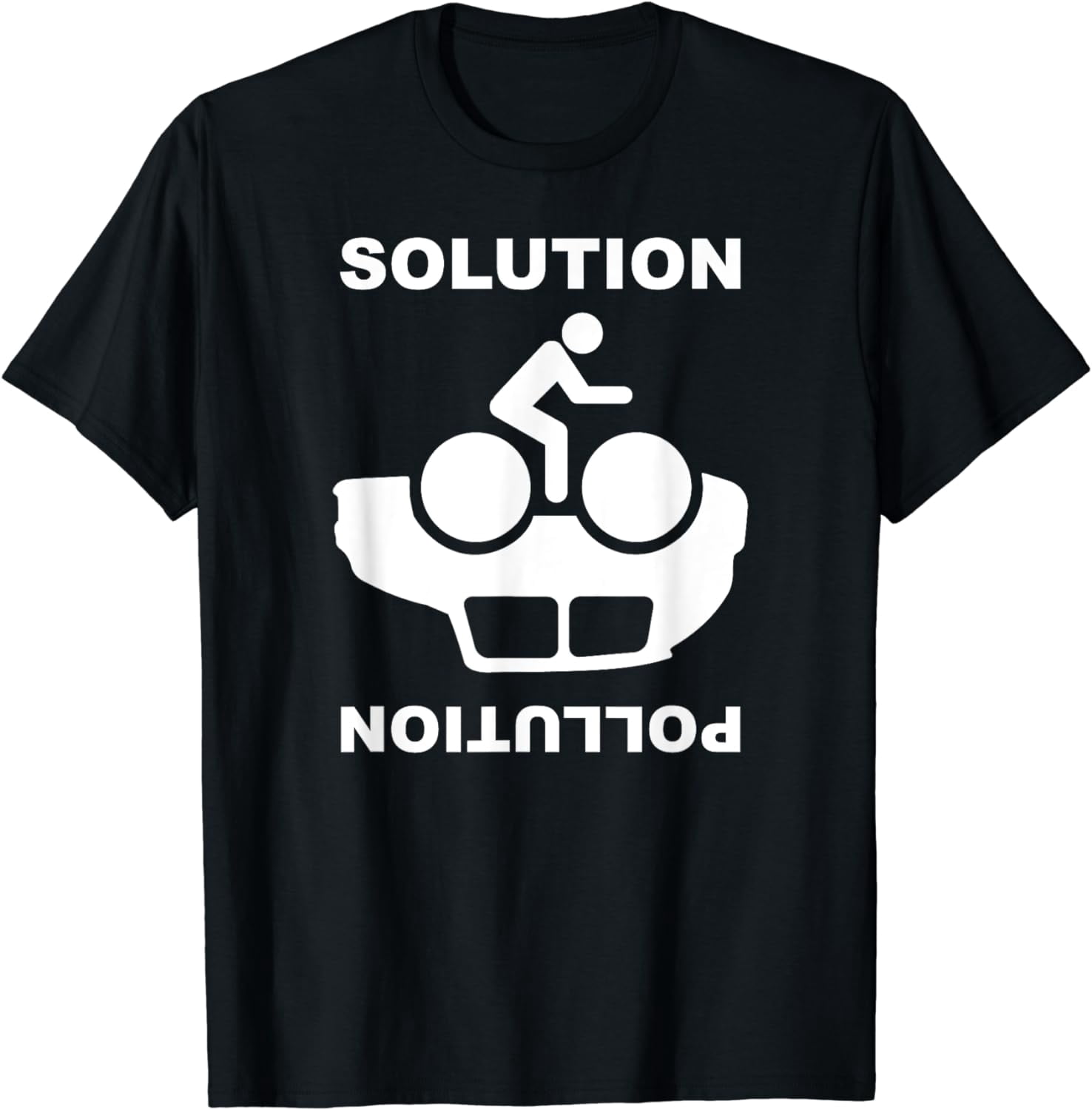 Solution Pollution Bicycle Bike Environmental Protection T-Shirt ...