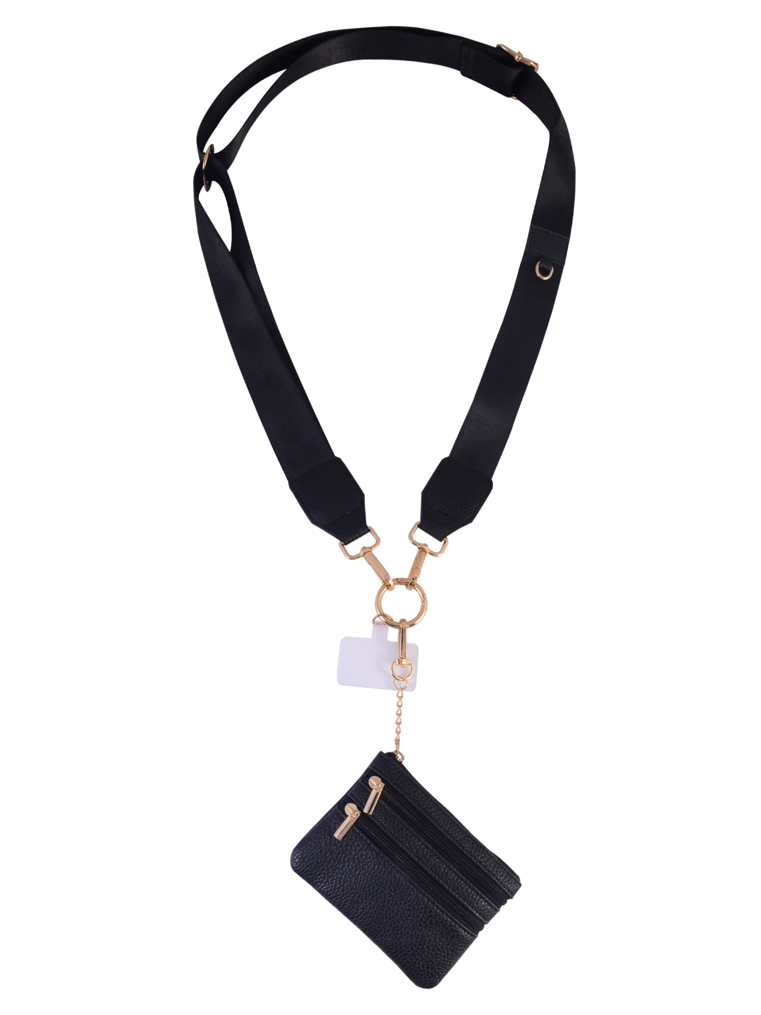 Solutions Solid Black Phone Strap and Wallet - Walmart.com