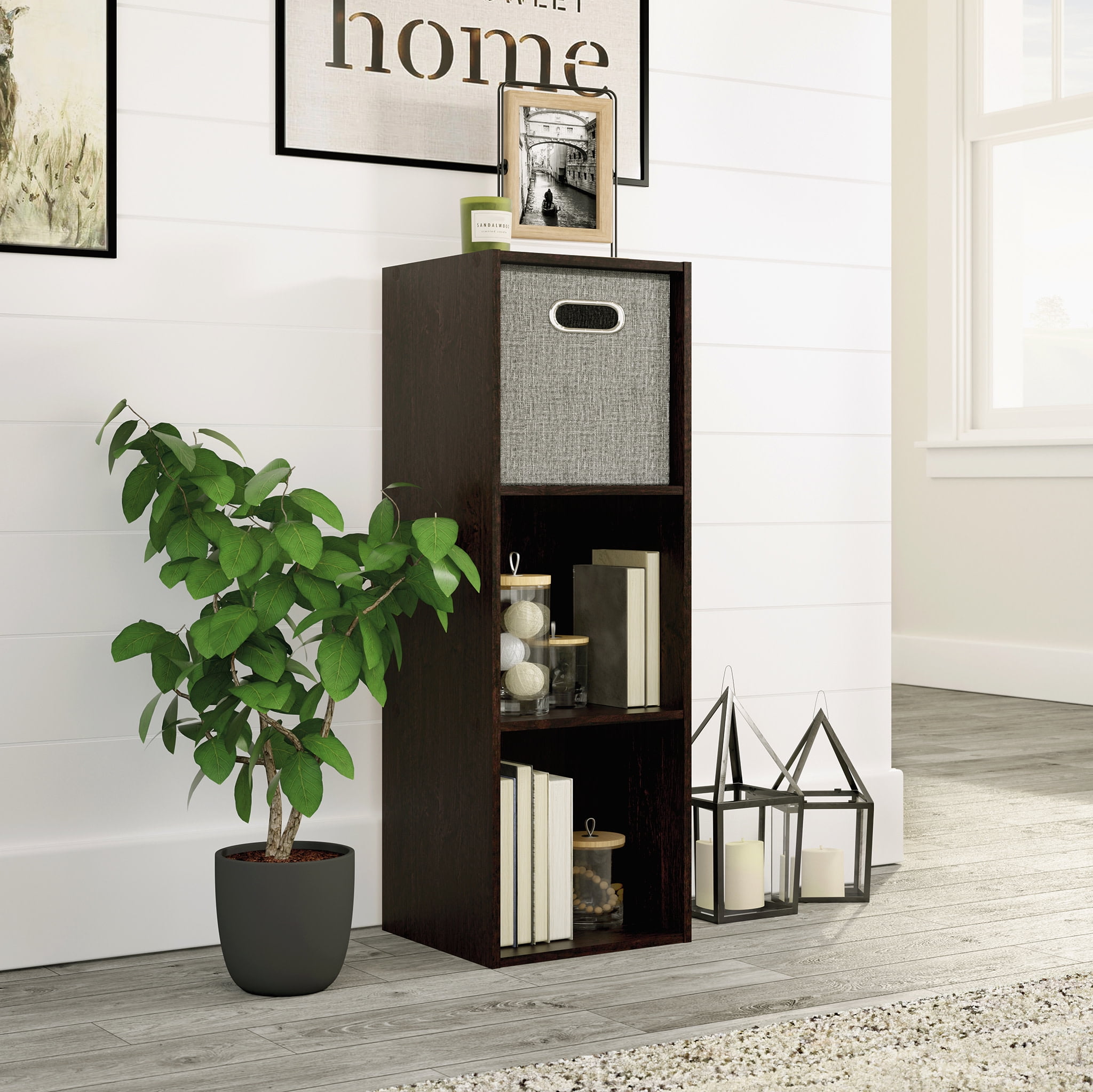 Solutions by Sauder 3-Cube Organizer Storage Cubby Unit, Cinnamon ...
