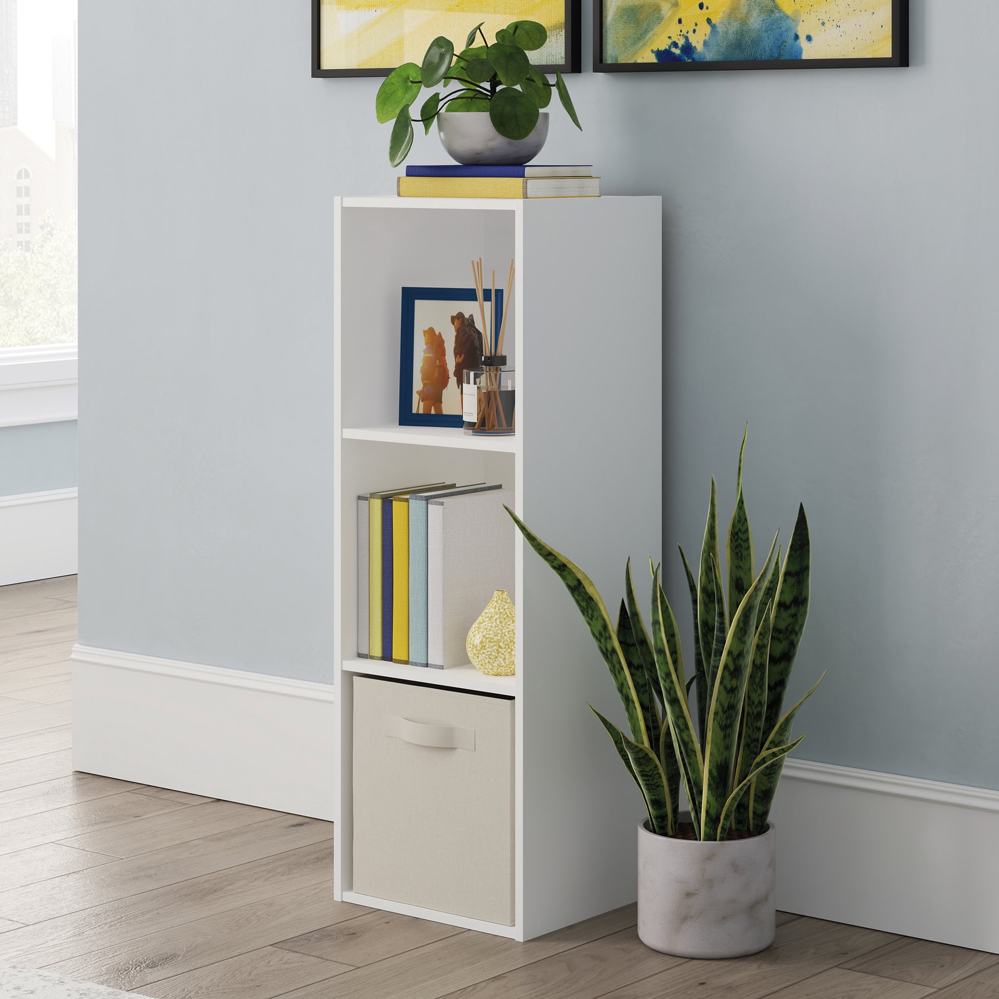 Solutions by Sauder 3-Cube Organizer Storage Cubby Unit in White, White ...