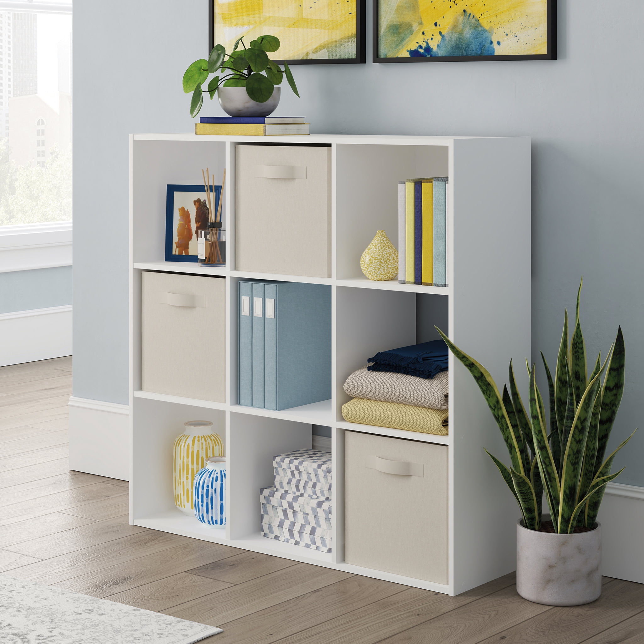 Solutions by Sauder 9-Cube Organizer Storage Cubby Unit in White, White ...