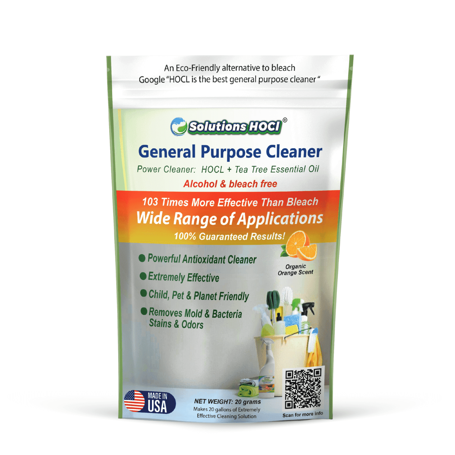 SolutionsHOCl All Purpose Cleaner Powder Orange Scent 20g – Multi ...