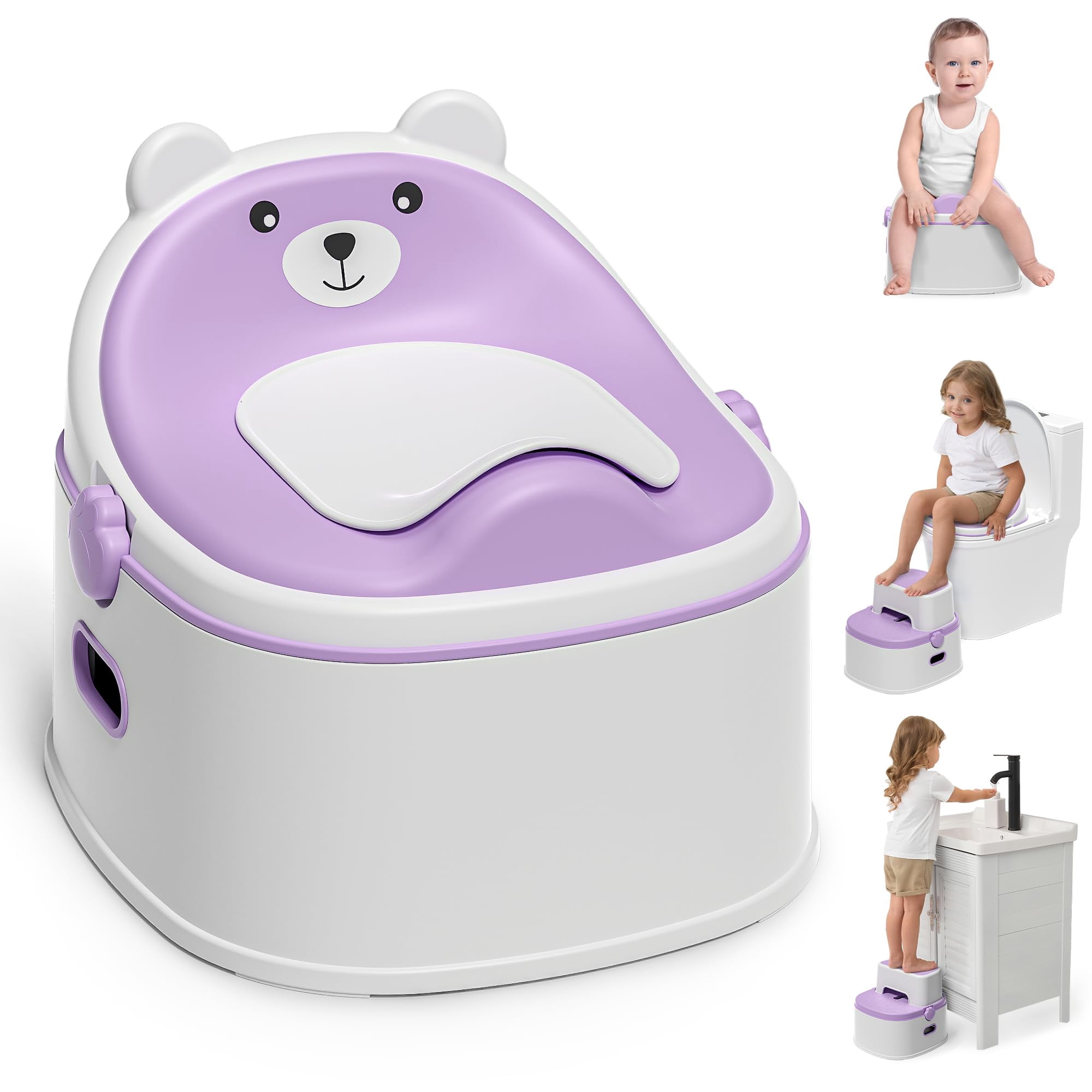 Soluxeo 3-in-1 Portable Potty Training Toilet, Potty Training Seat and ...