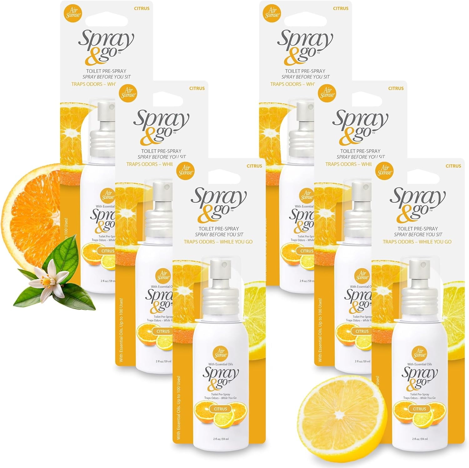 Solv Spray Go Toilet Spray - Citrus, 2-Ounce Bottles (6 Pack ...