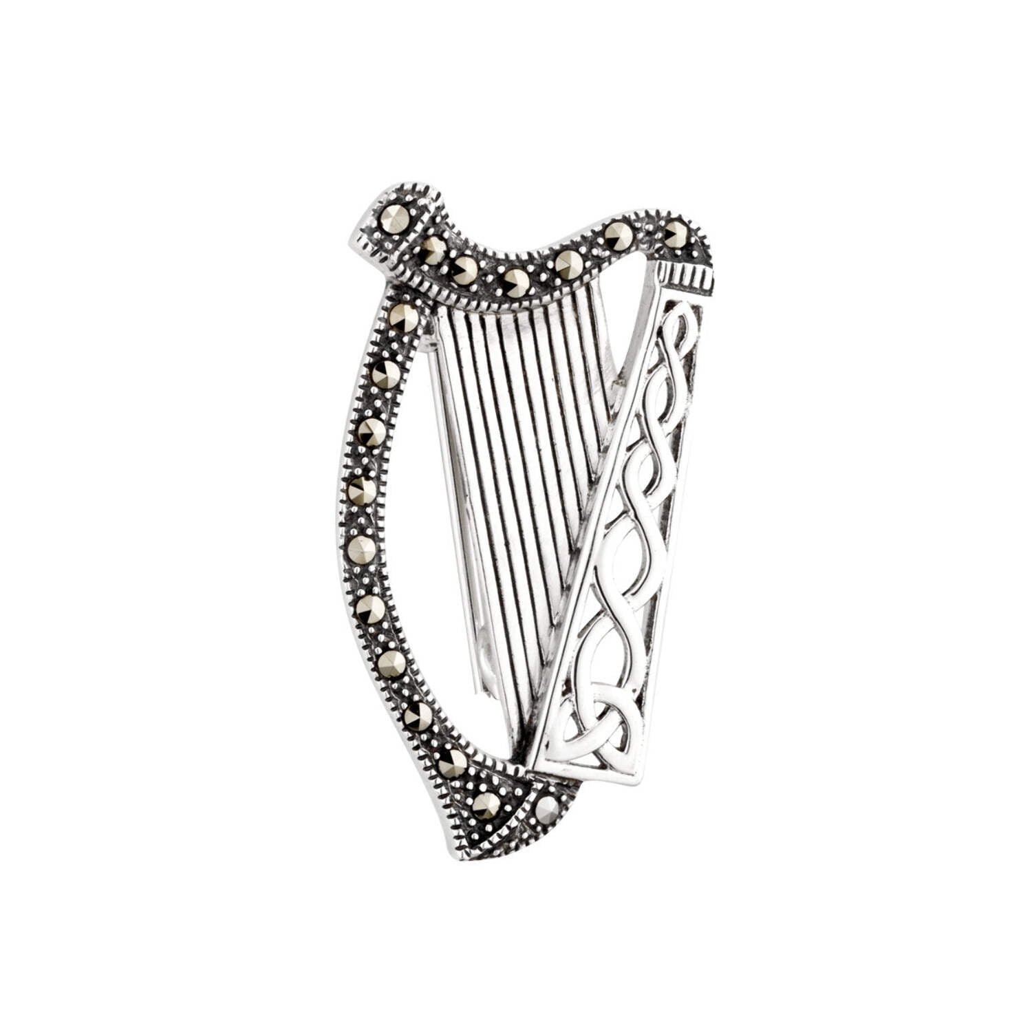 Solvar Silver Marcasite Harp Brooch - Walmart.com
