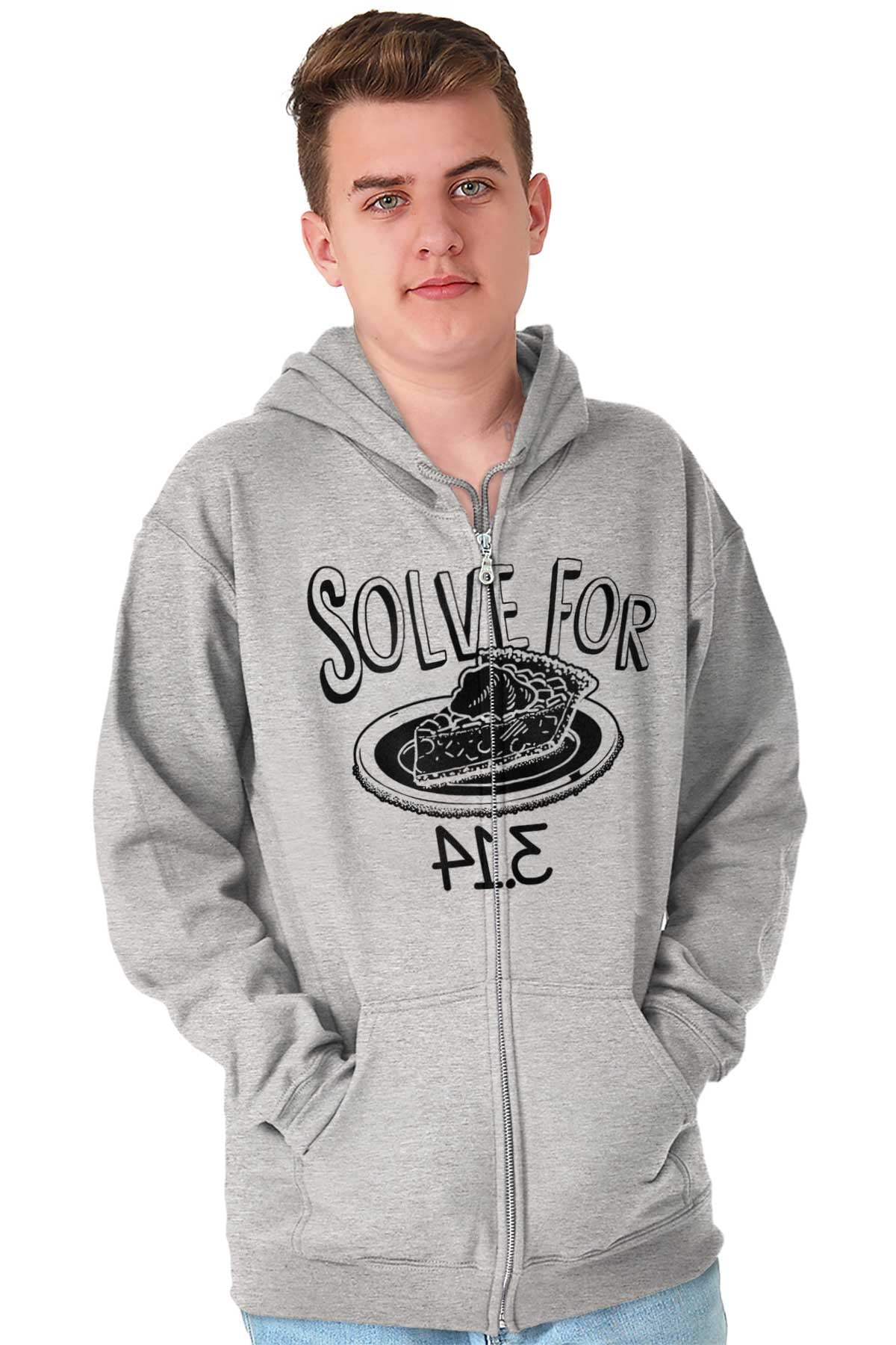 Solve Pi Math Geeky Nerdy Funny Smart Unisex Fleece Graphic Zip Up ...