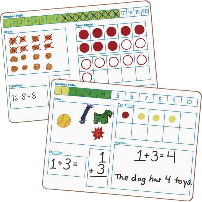 Solving Problems Two-Sided Dry Erase Boards Set ? 6 Boards - Walmart.com