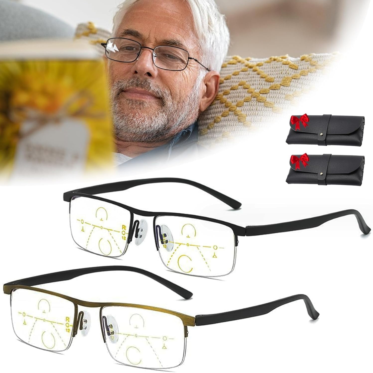 Solymall Intellireaders, Third Generation Titanium Progressive Far and ...