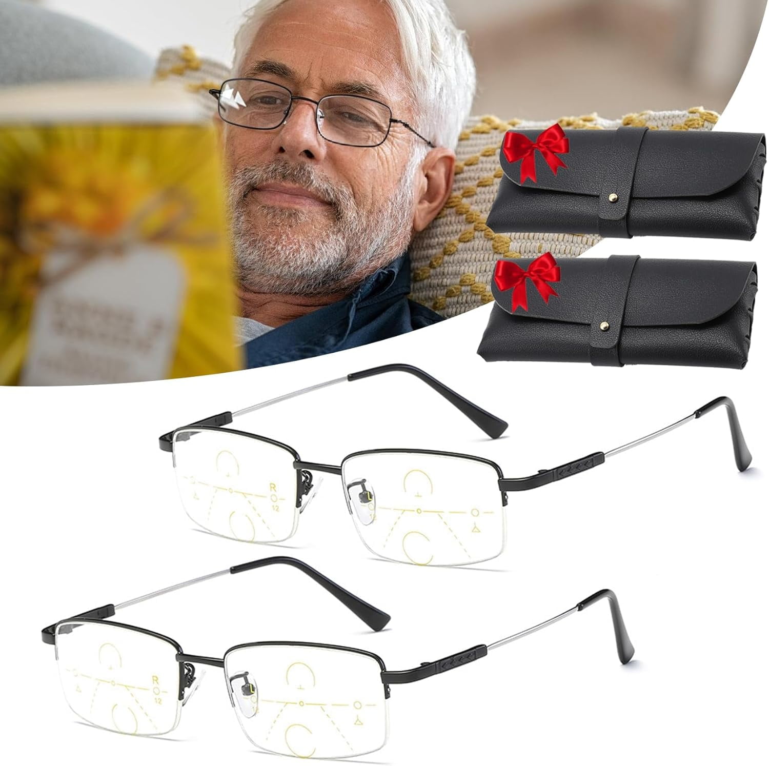 Solymall Intellireaders, Third Generation Titanium Progressive Far and ...