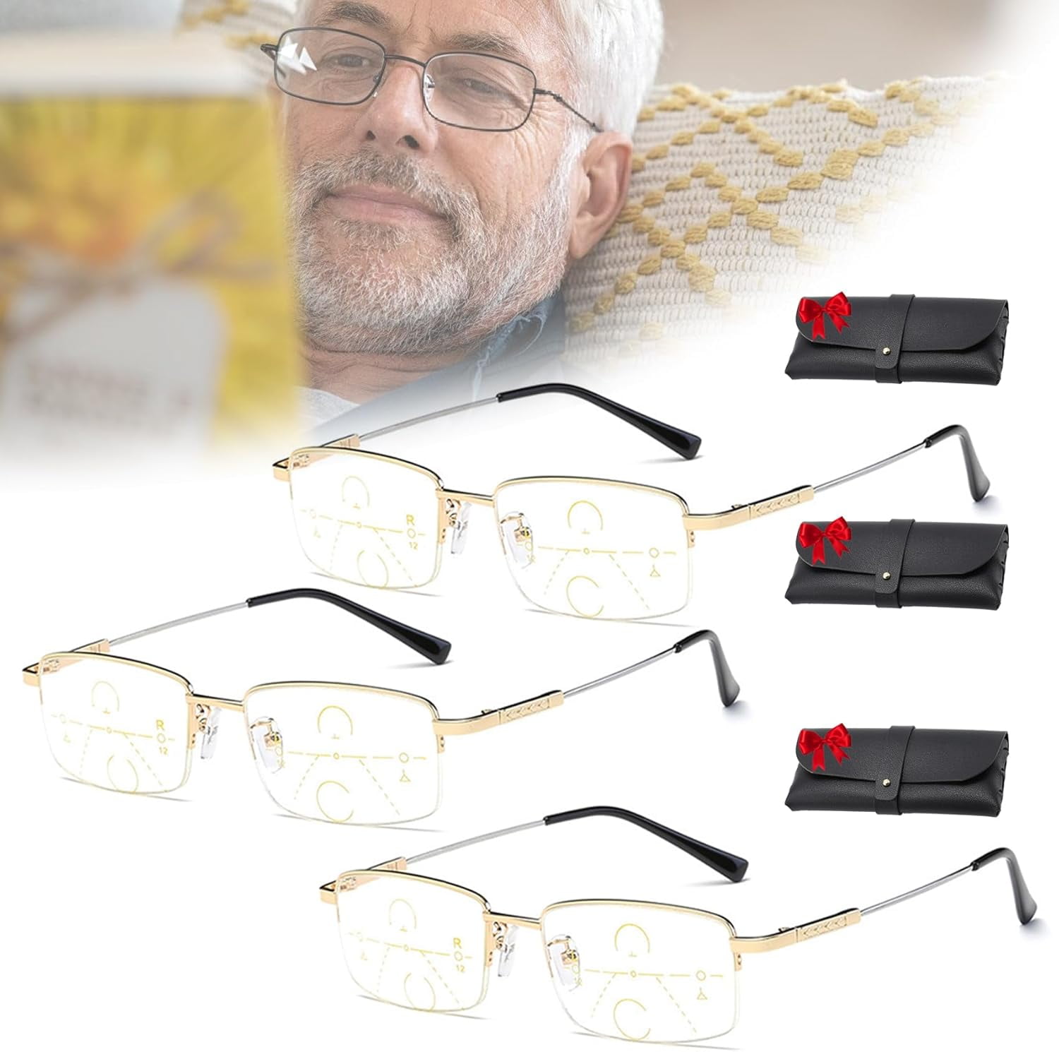 Solymall Intellireaders, Third Generation Titanium Progressive Far and ...