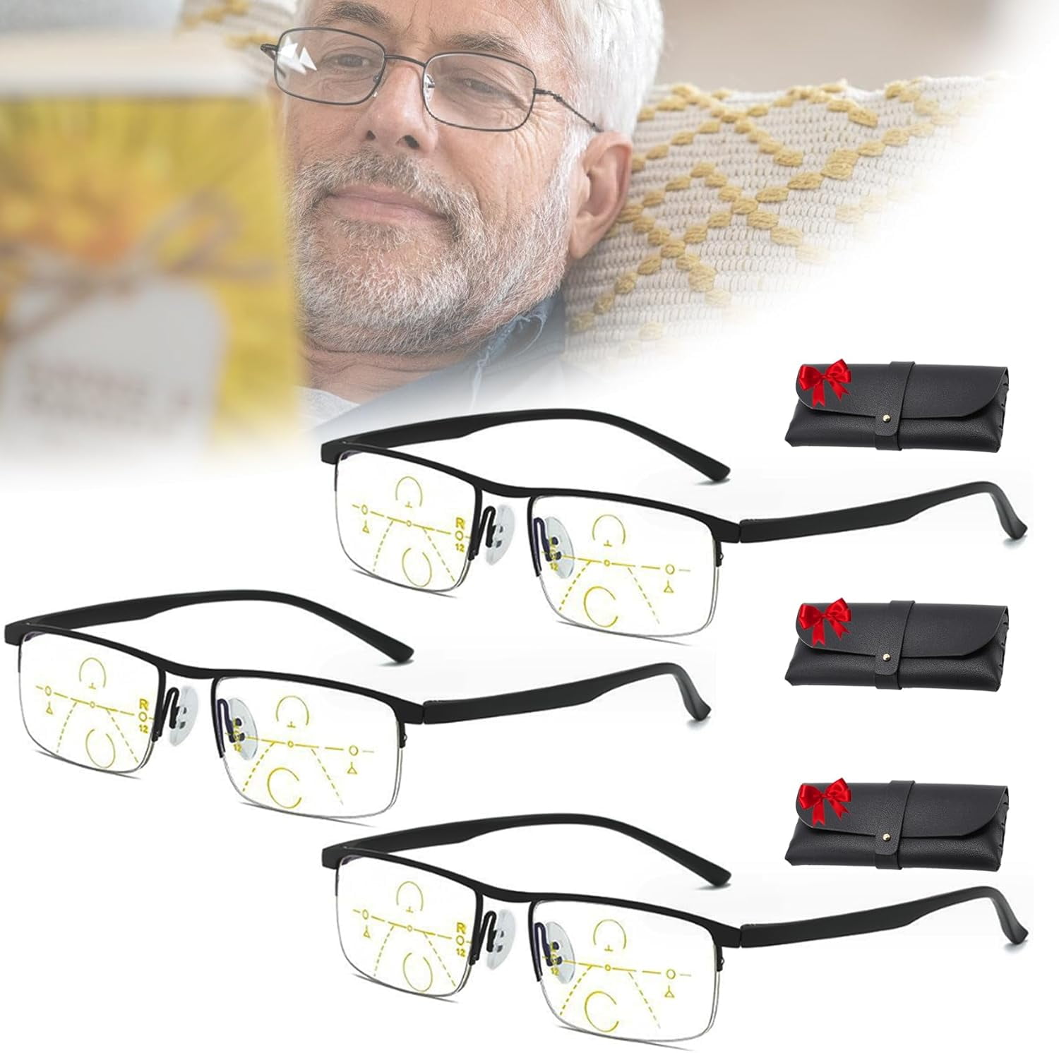 Solymall Intellireaders, Third Generation Titanium Progressive Far and near Dual-Use Reading ...