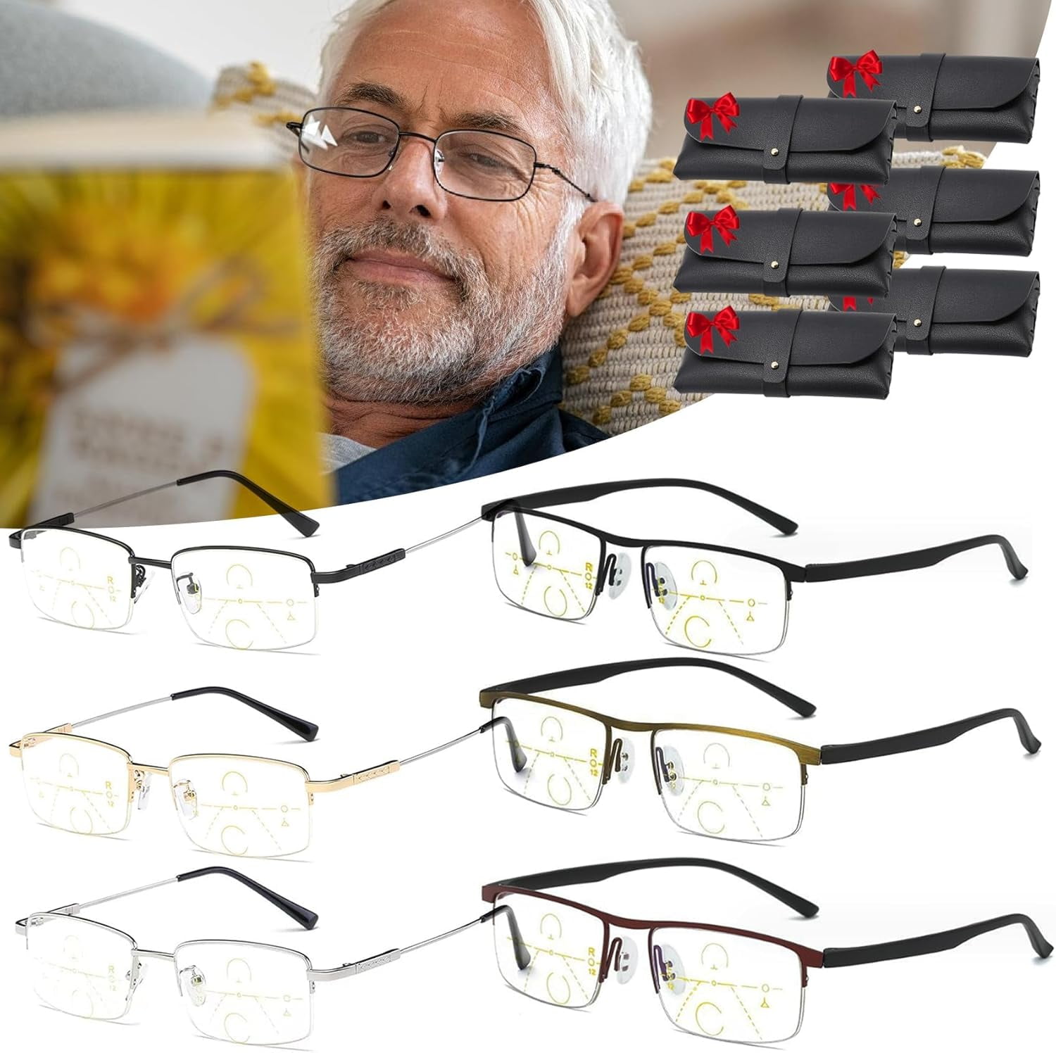 Solymall Intellireaders, Third Generation Titanium Progressive Far and near Dual-Use Reading ...