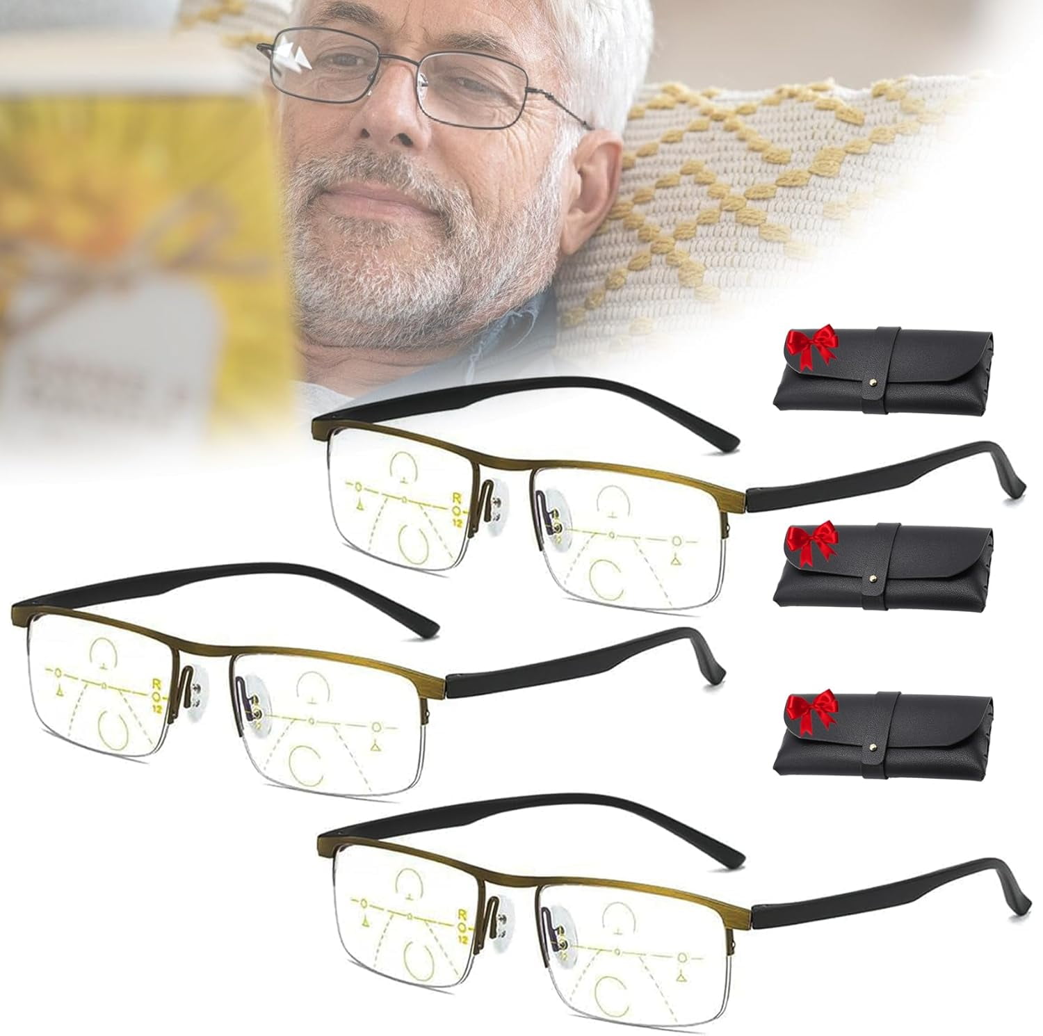 Solymall Intellireaders, Third Generation Titanium Progressive Far and ...