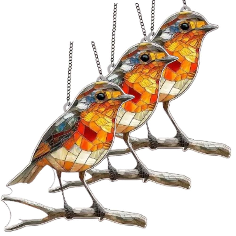 Solymall Spirit Bluebird, Crystal Sky Bluebird Stained Art Ornament, 2D ...