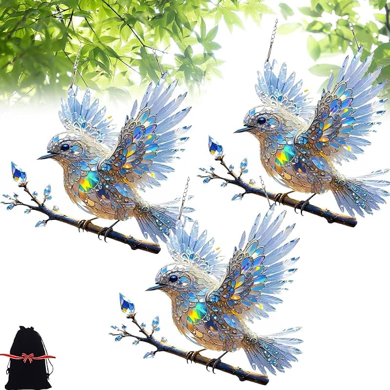 Solymall Spirit Bluebird, Crystal Sky Bluebird Stained Art Ornament (8 ...