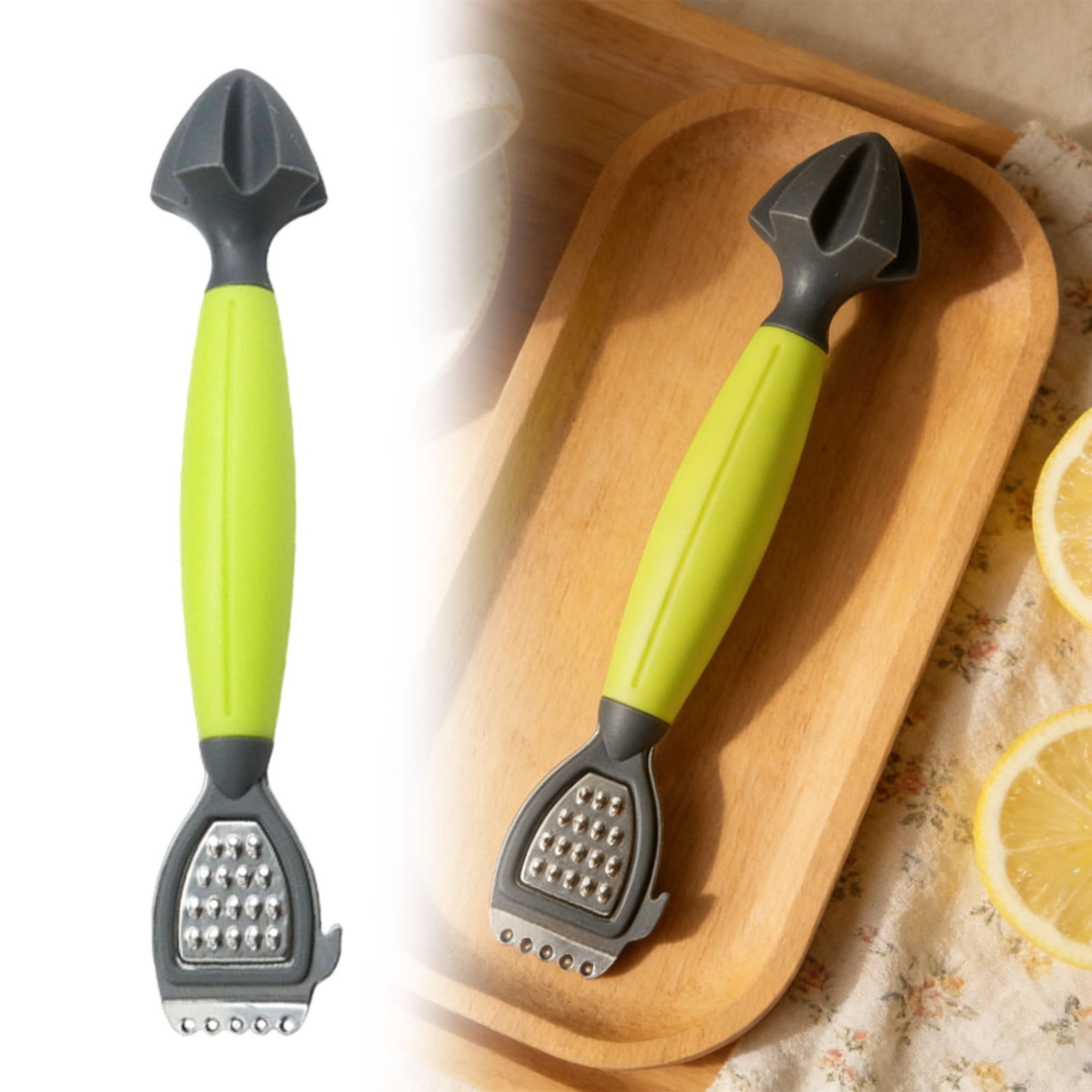 SomWiBe 2-in-1 Lemon Juicer and Zester Grater, Green Citrus Press Tool ...