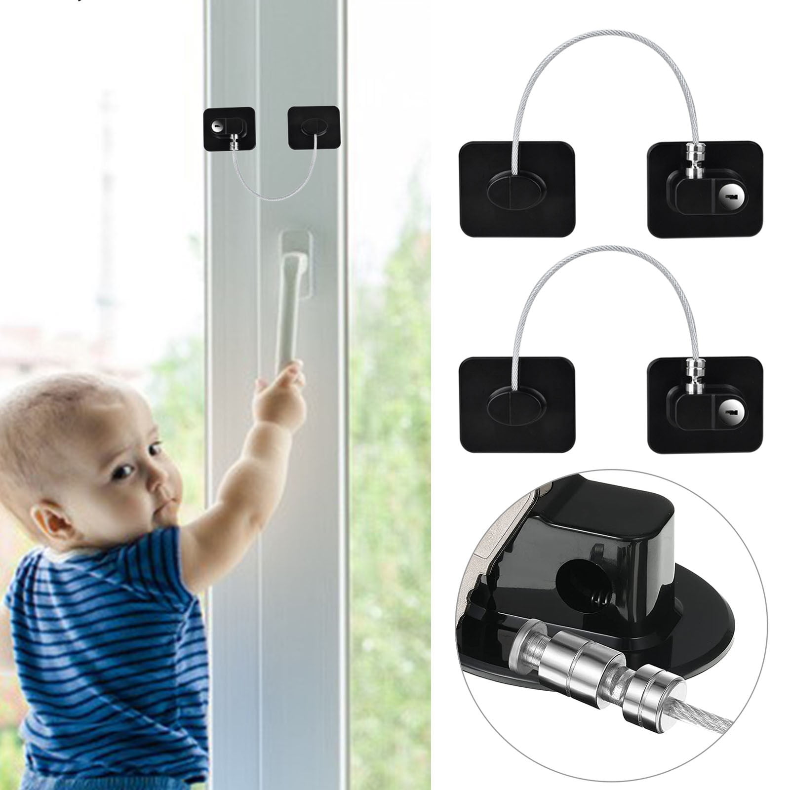 SomWiBe 2PC Fridge Lock Refrigerator Lock With Keys Freezer Lock Child ...