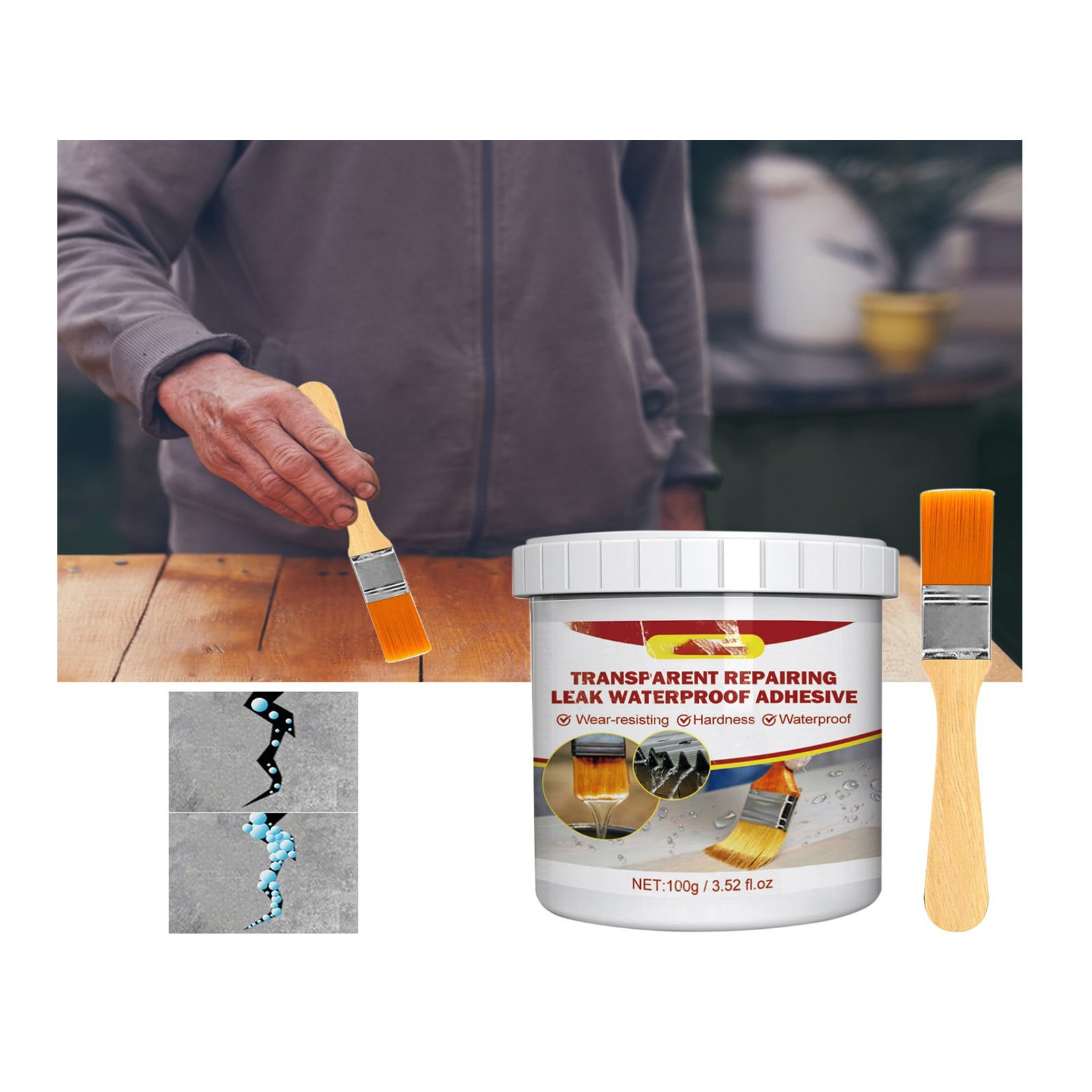 SomWiBe Adhesive Transparent Leak Bathroom Floor Permeable Agent ...