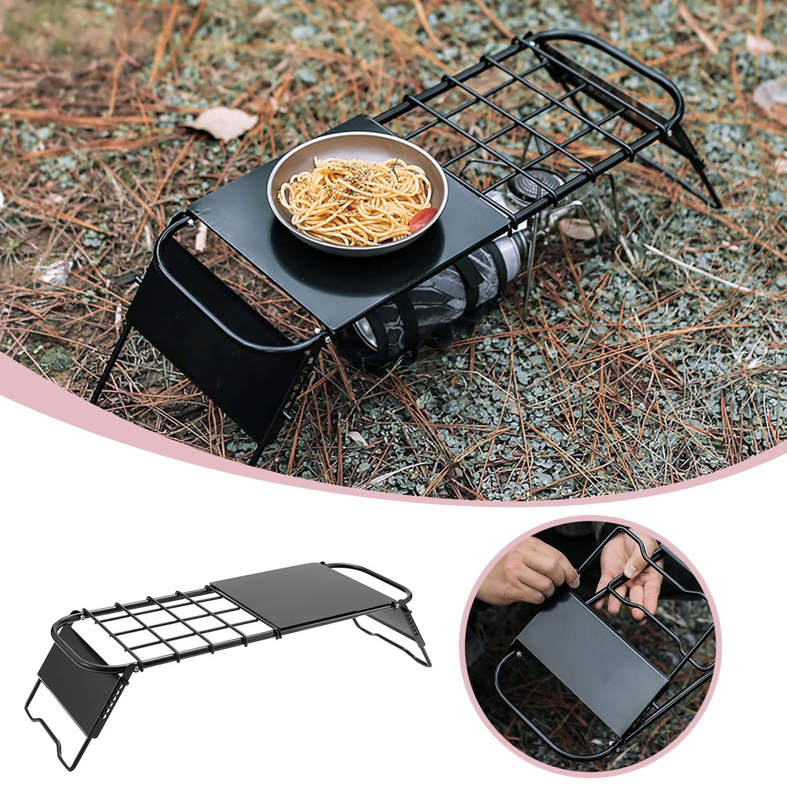 SomWiBe Outdoor Scalable Grid Table Stove Stand Adjustable Height Metal ...