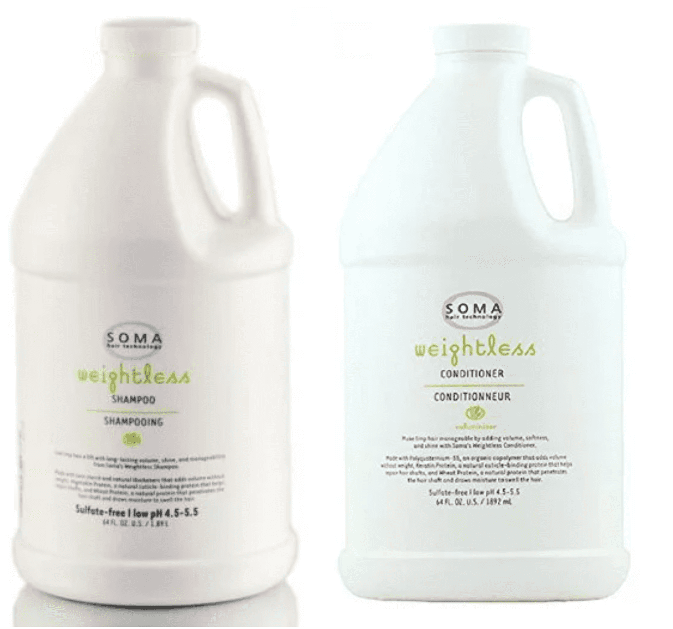Soma Weightless Shampoo & Conditioner Set, 64fl.oz (Half Gallon) with 2 ...