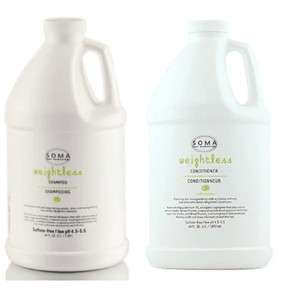 Soma Weightless Shampoo & Conditioner Set, 64fl.oz (Half Gallon) with 2 ...