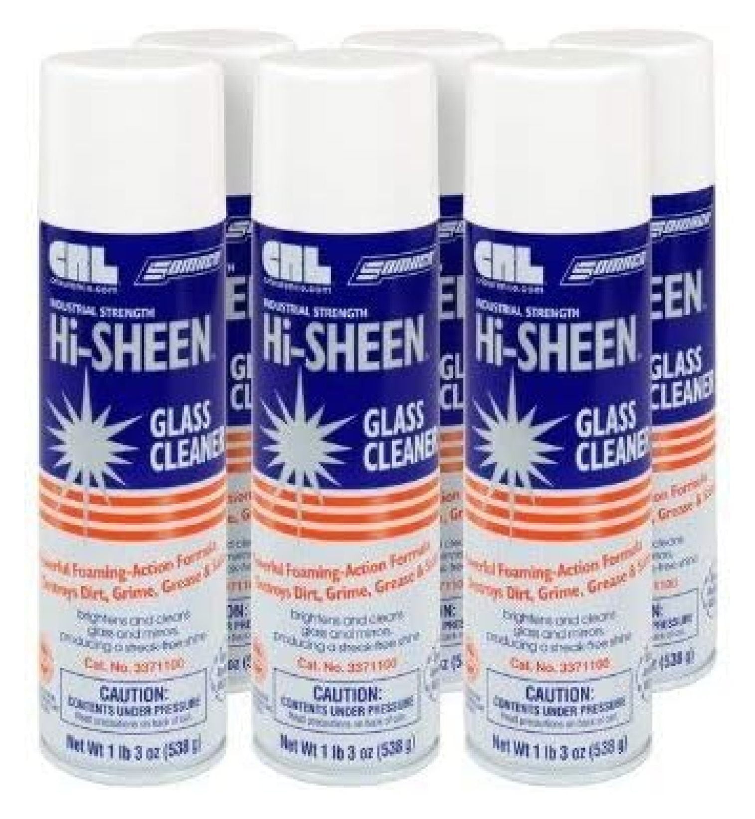 Somaca Hi-Sheen Glass Cleaner - 6 Pack - 17oz Aerosol Spray - Streak ...