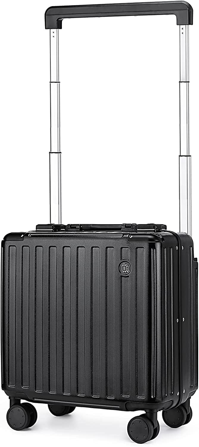 Somago Aluminum Frame 18" Carry On Luggage Wide Handle Suitcase Built ...