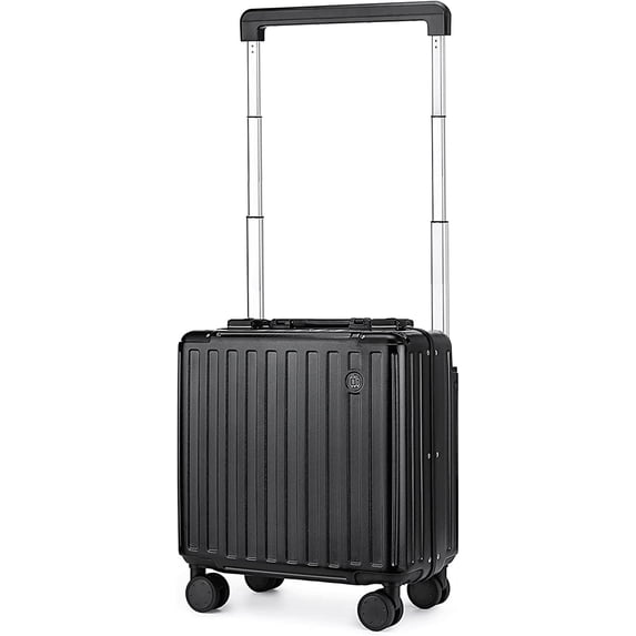 Somago Aluminum Frame 18" Carry On Luggage Wide Handle Suitcase Built ...