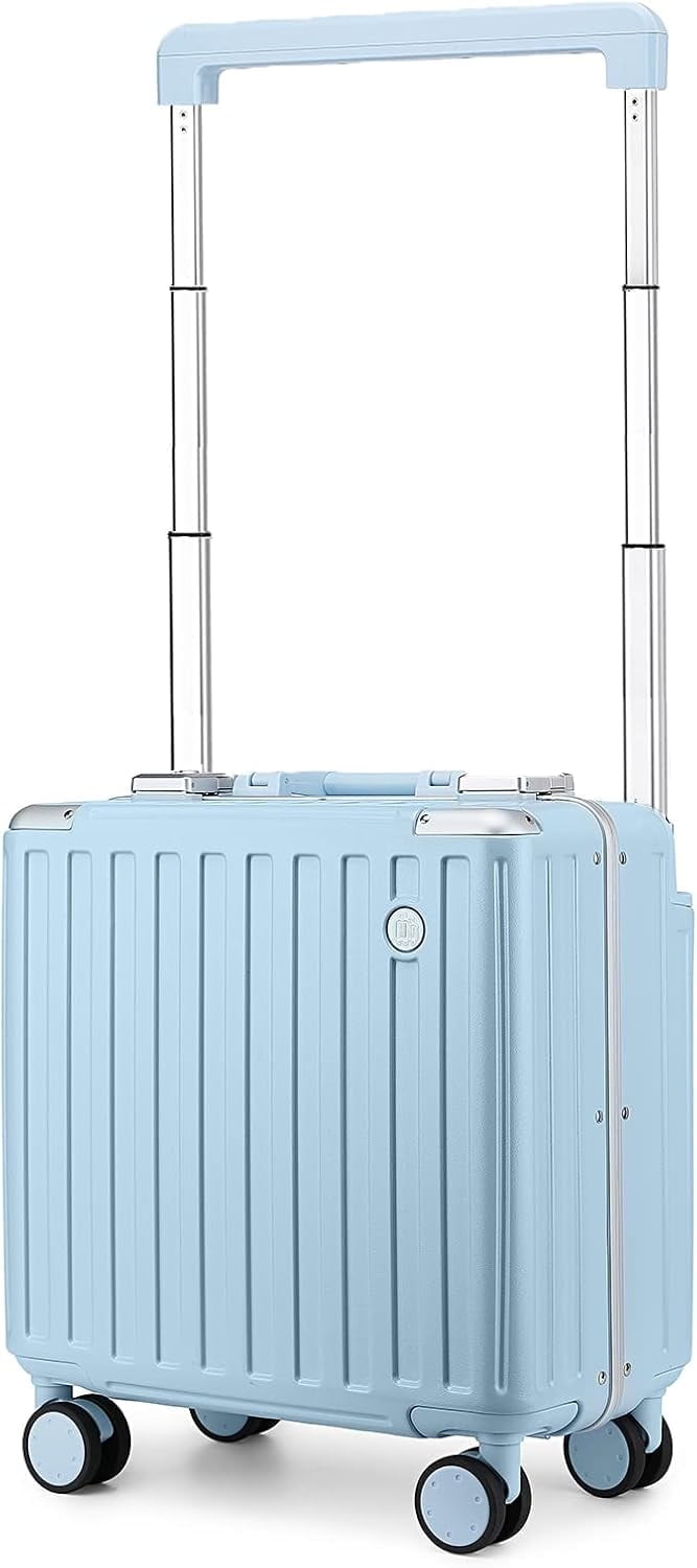 Somago Aluminum Frame 18" Carry On Luggage Wide Handle Suitcase Built ...